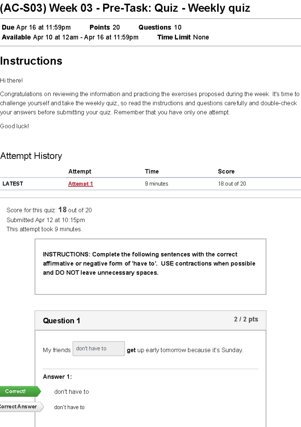 (AC-S03) Week 03 - Pre-Task Quiz - Weekly quiz Ingles IV - (AC-S03) Week 03 - Pre-Task: Quiz ...