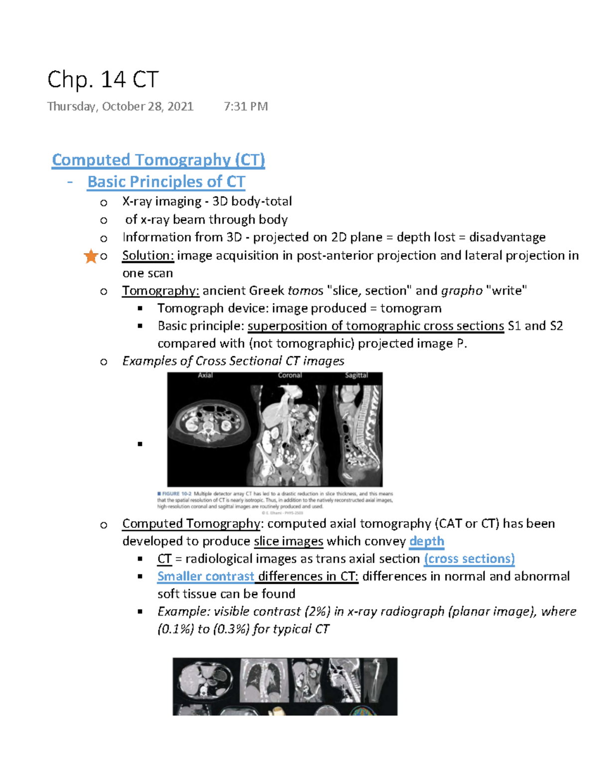 Chp. 14 CT - Mechanism of CT imaging, image acquisition, and image ...