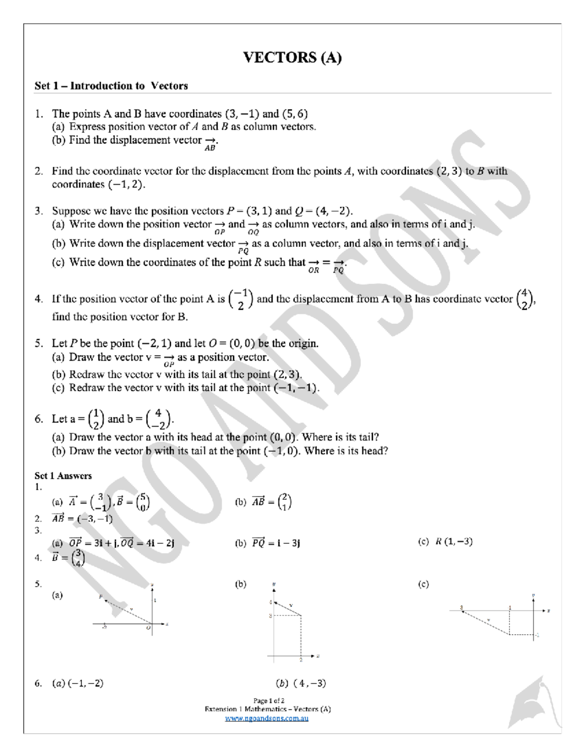 vectors practice material - Studocu