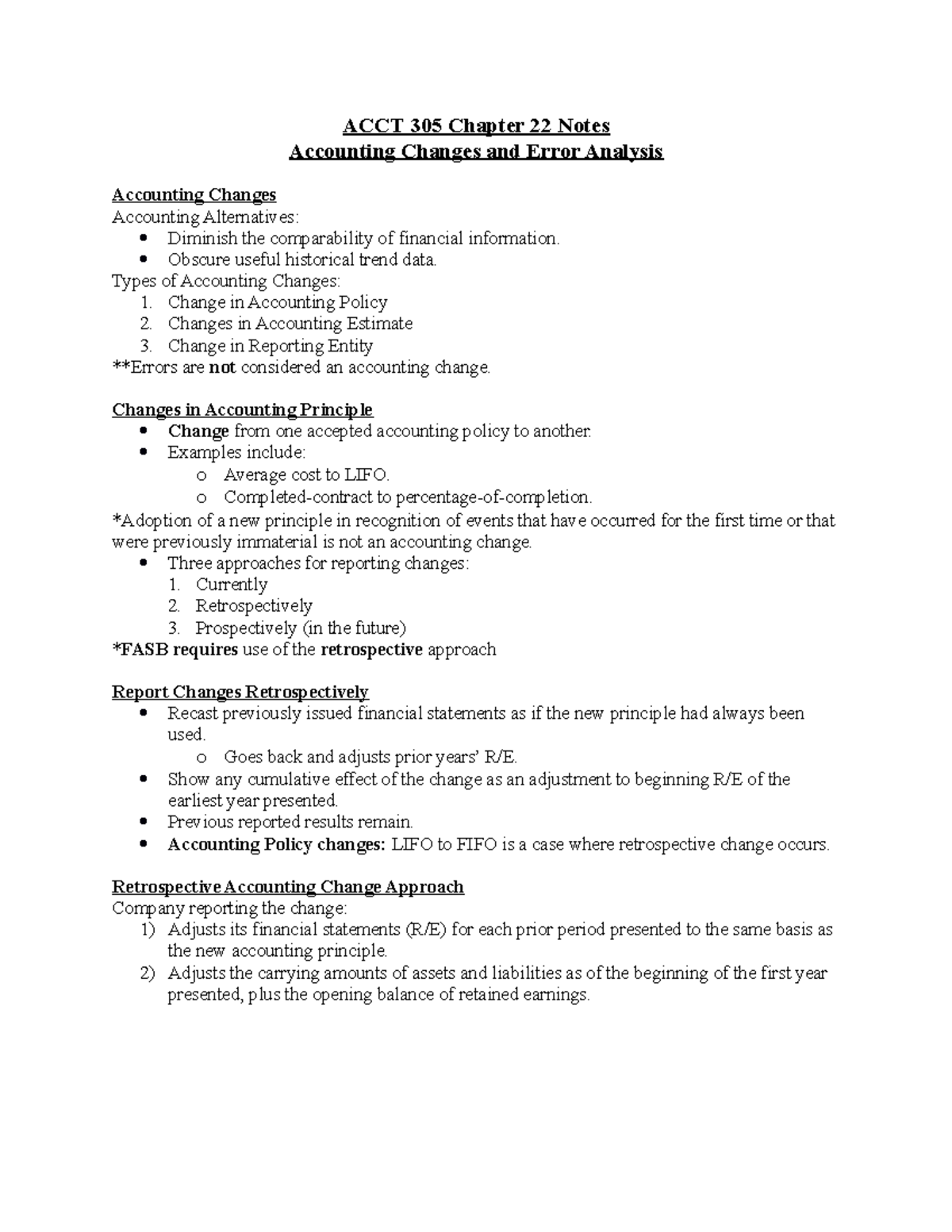 ACCT 305 Chapter 22 Notes - ACCT 305 Chapter 22 Notes Accounting ...