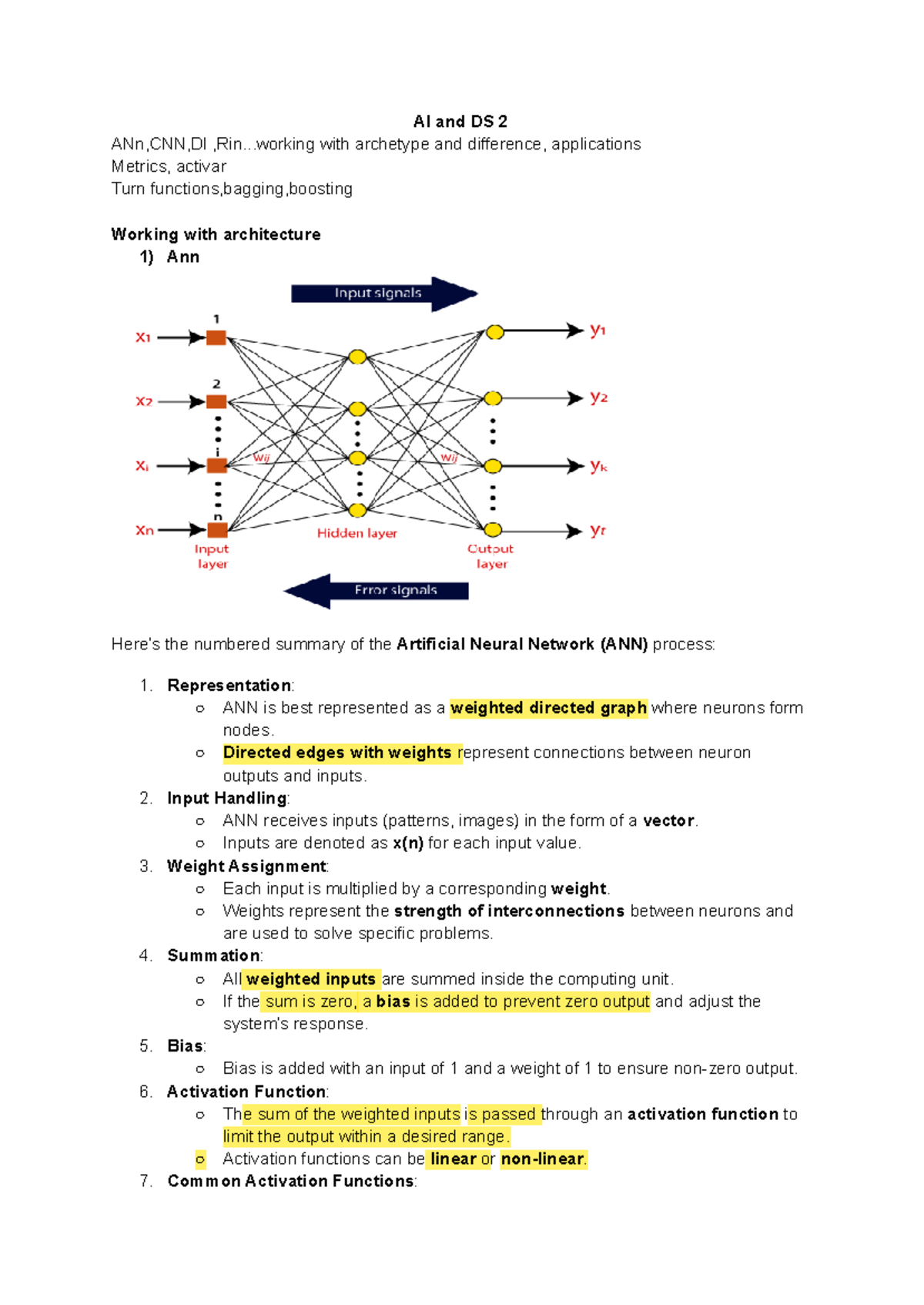 AIDS Qb sol - QB solution - AI and DS 2 ANn,CNN,Dl ,Rin.. with archetype and difference, - Studocu