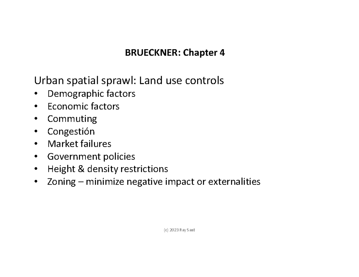 Ch 4 Brueckner - good - BRUECKNER: Chapter 4 (c) 2023 Ray Sant Urban ...