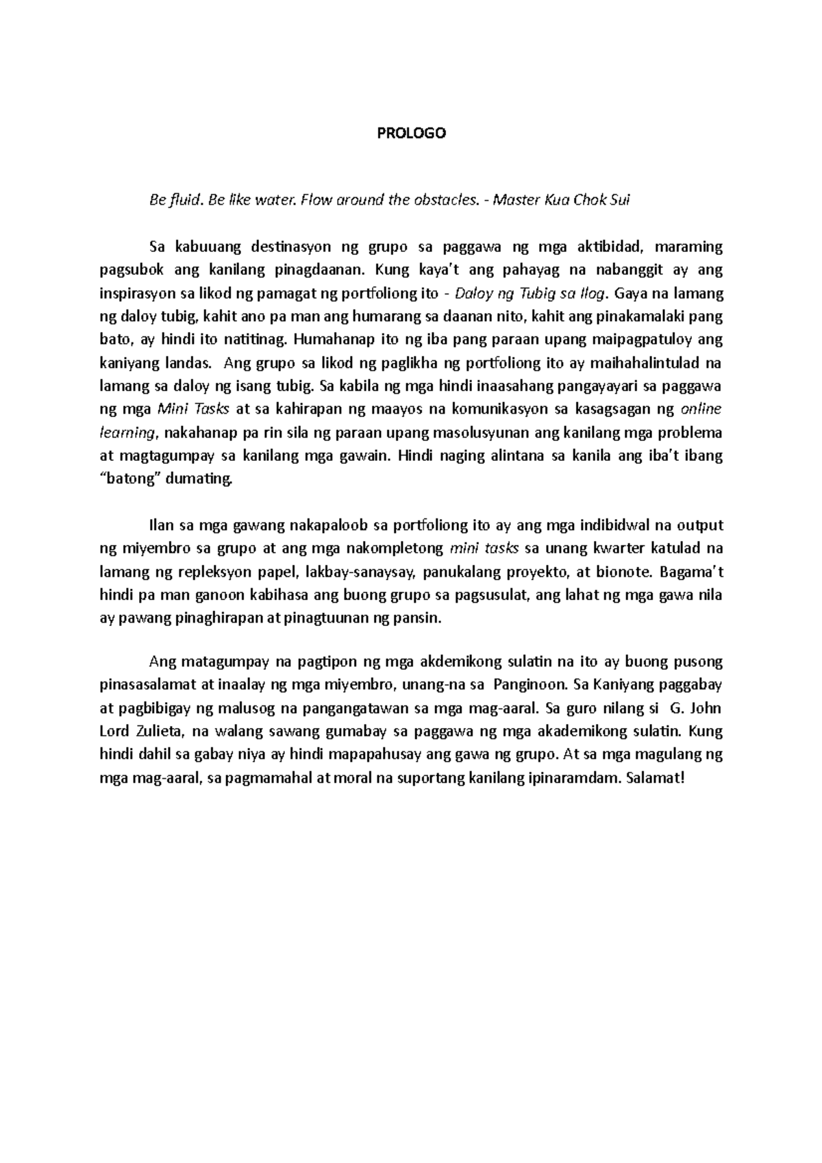 Prologo - This will serve as a guide to students who are struggling ...