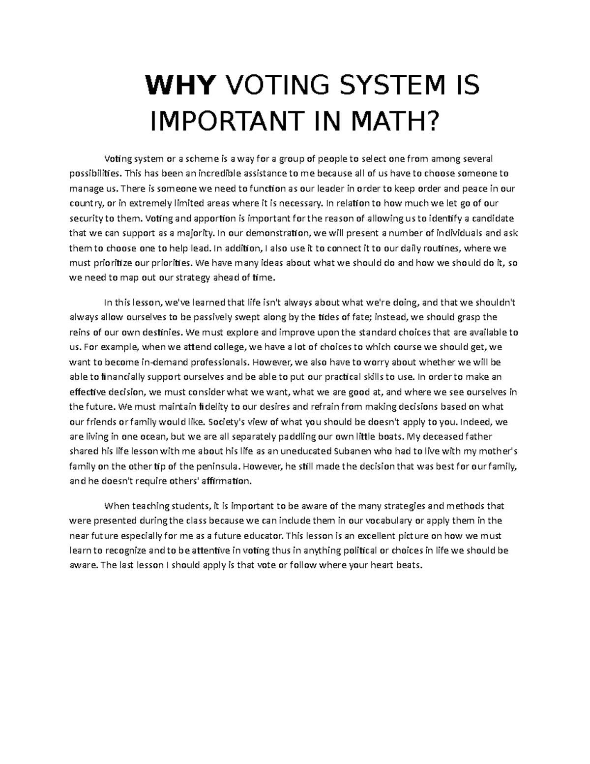 Why voting system is important in math - WHY VOTING SYSTEM IS IMPORTANT ...