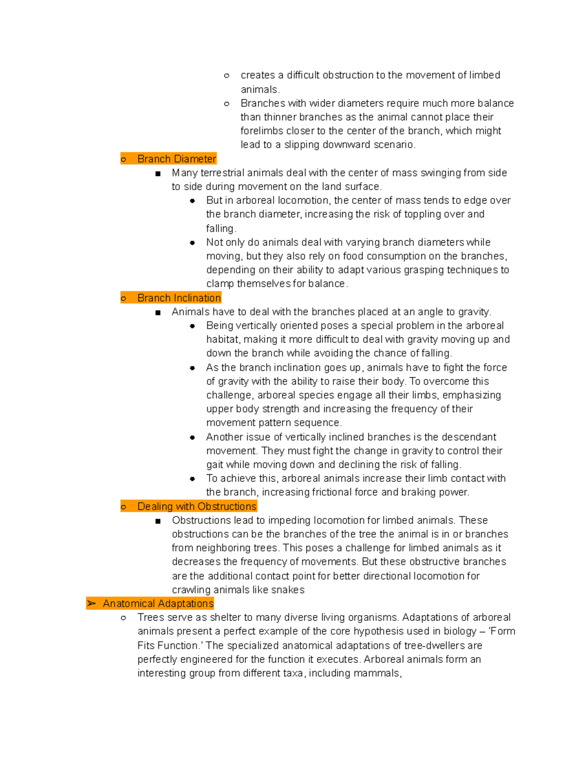 Arboreal- Definition, Biomechanics of Trees, Adaptions - creates a ...