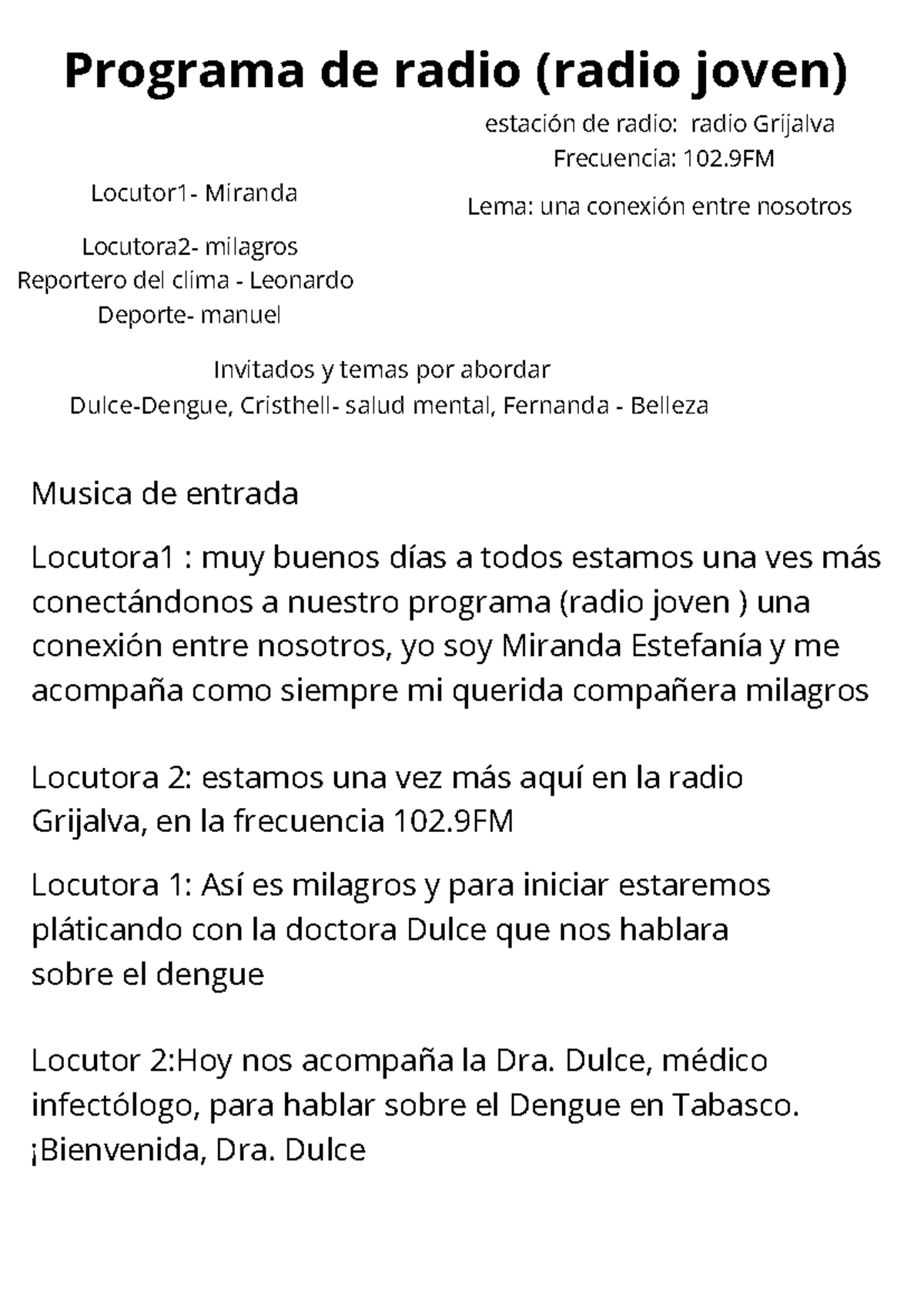 Radio Joven Guion - Programa de radio (radio joven) estación de radio ...