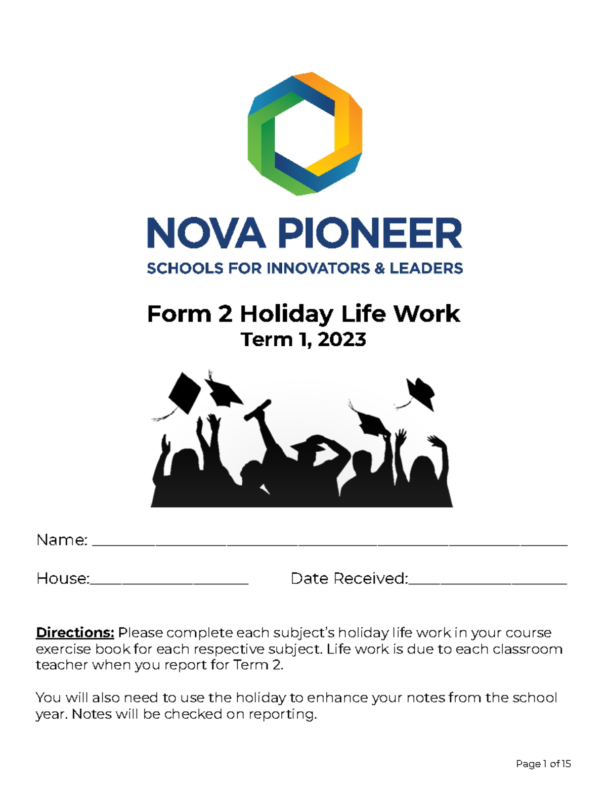 Form 2 homework - FOR REVISION - Form 2 Holiday Life Work Term 1, 2023 ...