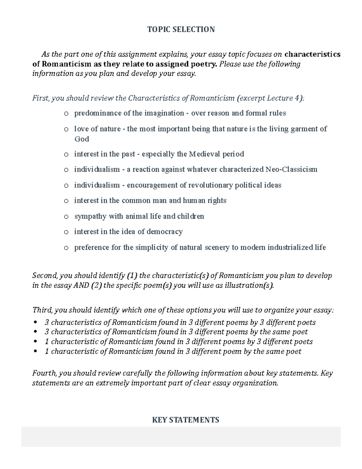 272 Essay Assignment - PART II - TOPIC SELECTION As the part one of ...
