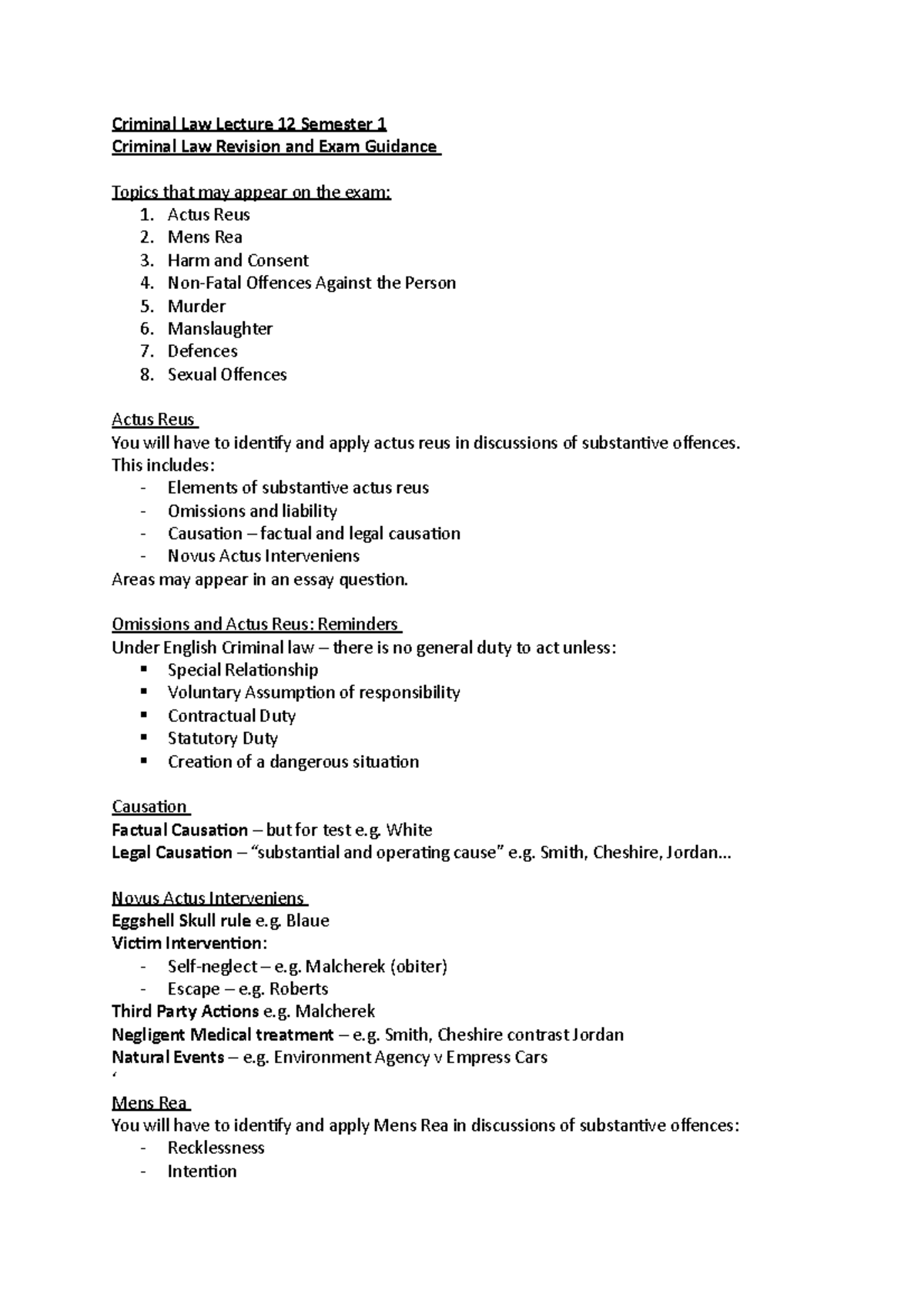 Criminal Law Lecture 12 Semester 1 - Criminal Law Lecture 12 Semester 1 ...