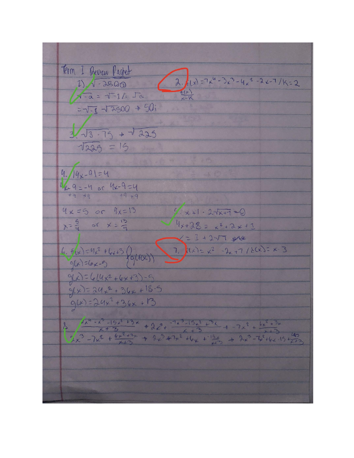 Algebra II Term 1 Exam Practice - MATH 2530 - Studocu