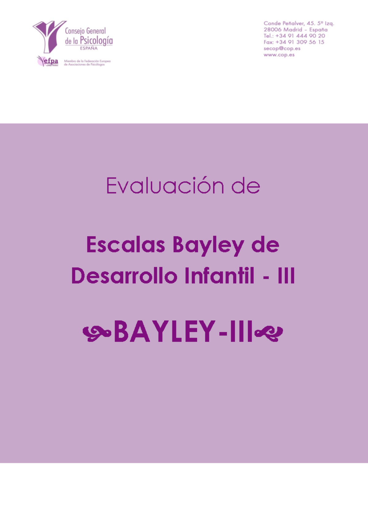 Bayley-Informe-Alegaciones - EvaluaciÛn de Escalas Bayley de Desarrollo ...
