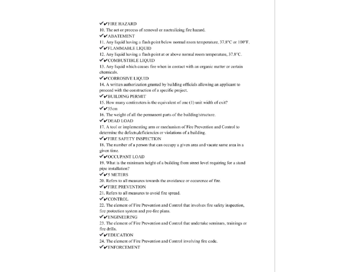 CSC-FOE Reviewer Fire Supression page 6 - BS Law Enforcement - Studocu