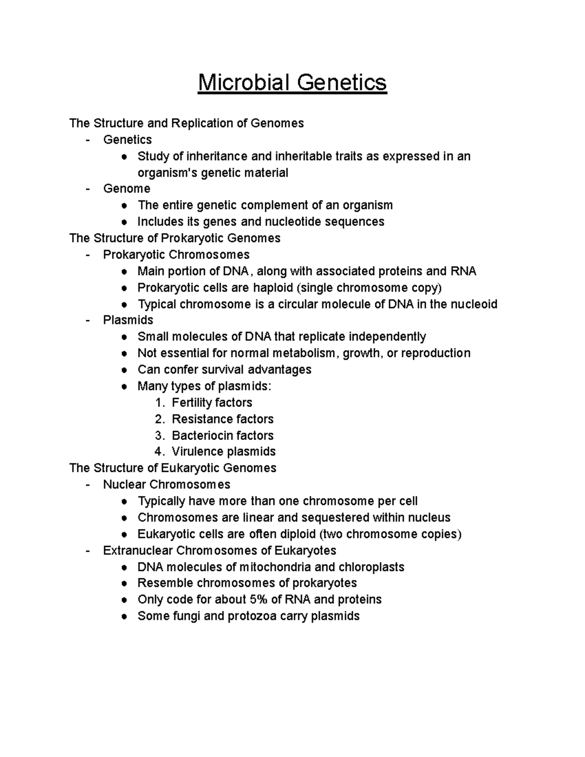 Ch7 - Microbial Genetics - Microbial Genetics The Structure and ...