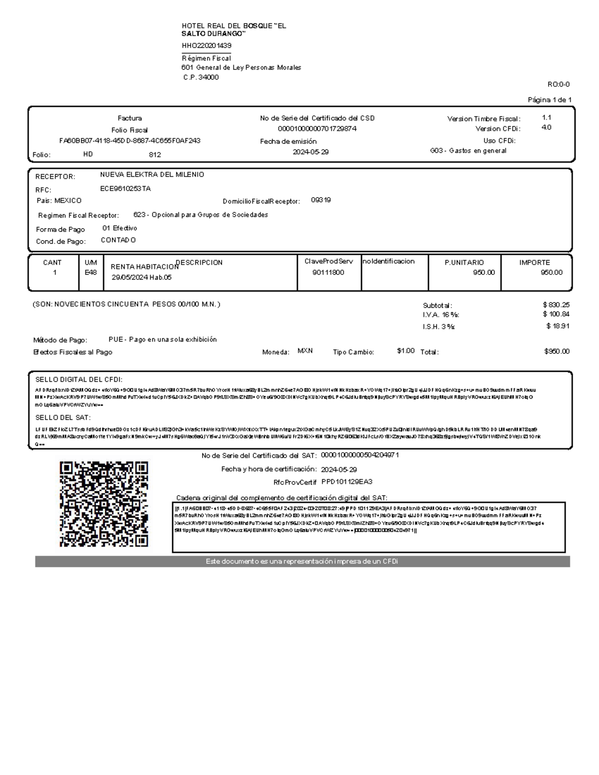 Factura 2 - Xxxxxccc - Página 1 de 1 RO:0- Folio: HD Version Timbre ...