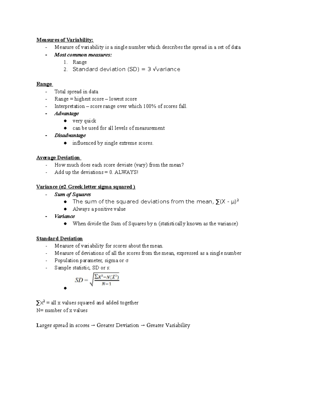 4 Measures Of Variability Measures Of Variability Measure Of