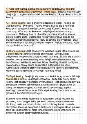 Żebra i mostek - notatka - Żebra: budowa, podział żeber. -> Żebra to ...