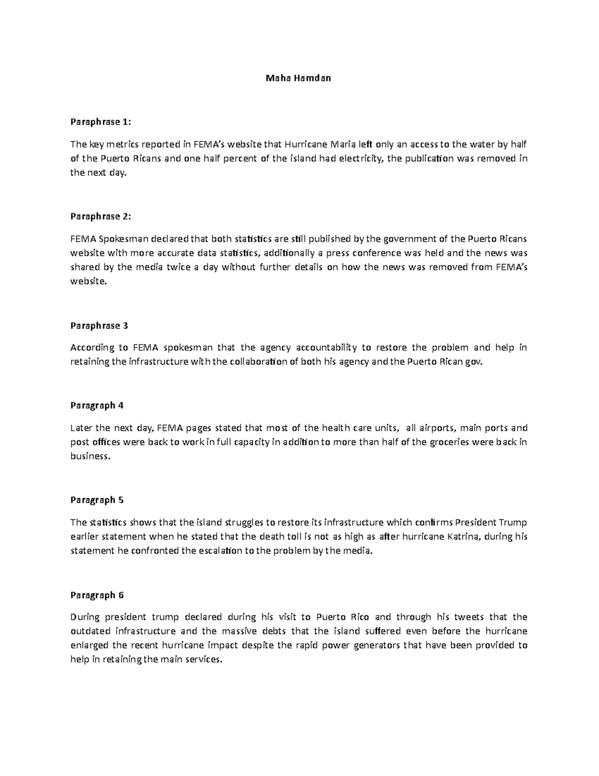 Paraphrase 082 - academic - Maha Hamdan Paraphrase 1: The key metrics ...