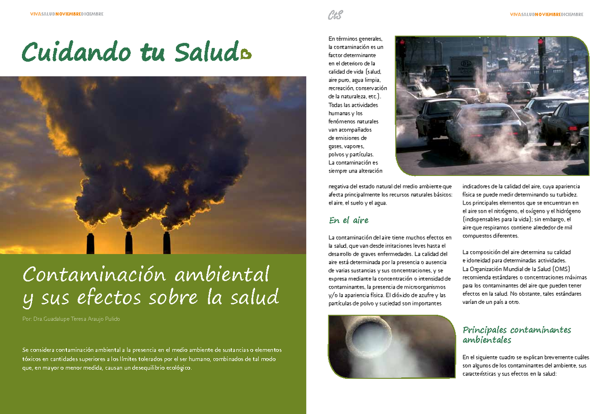 101208 cs1 - La contaminación ambiental o polución es la introducción ...
