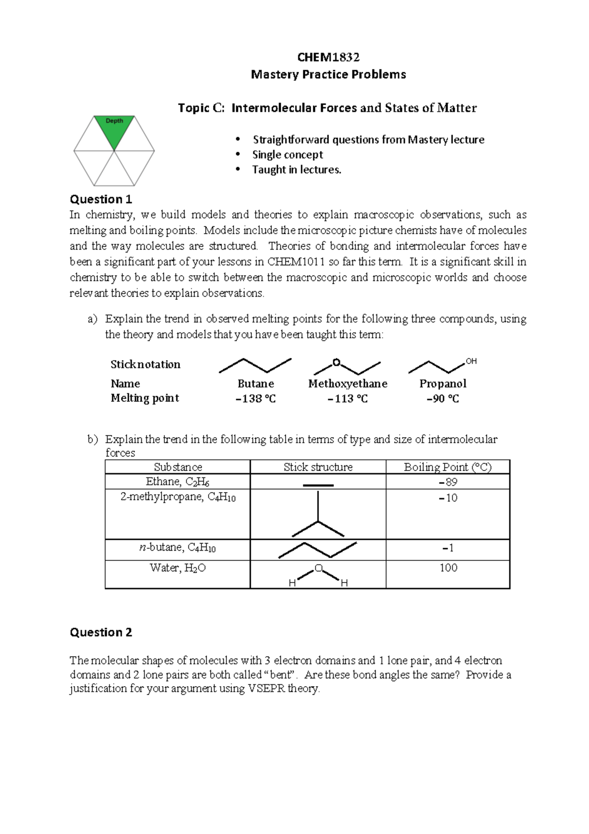 1832 Mastery Problem Set, MC - CHEM1 832 Mastery Practice Problems ...