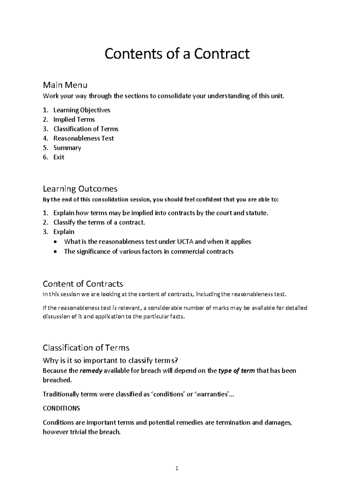 Transcript Contents of a Contract Transcript 005934 - Contents of a ...