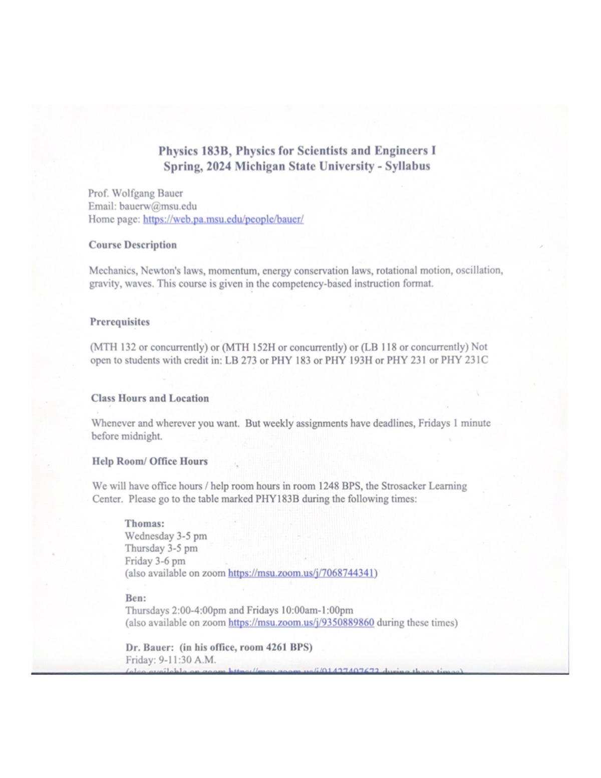 Physics 183B, Physics for Scientists and Engineers I - PHY 183 - Studocu