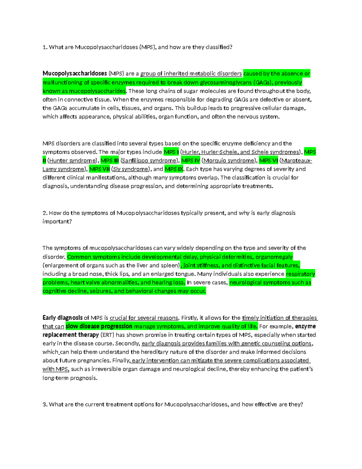 MPS - Assignment - What are Mucopolysaccharidoses (MPS), and how are ...