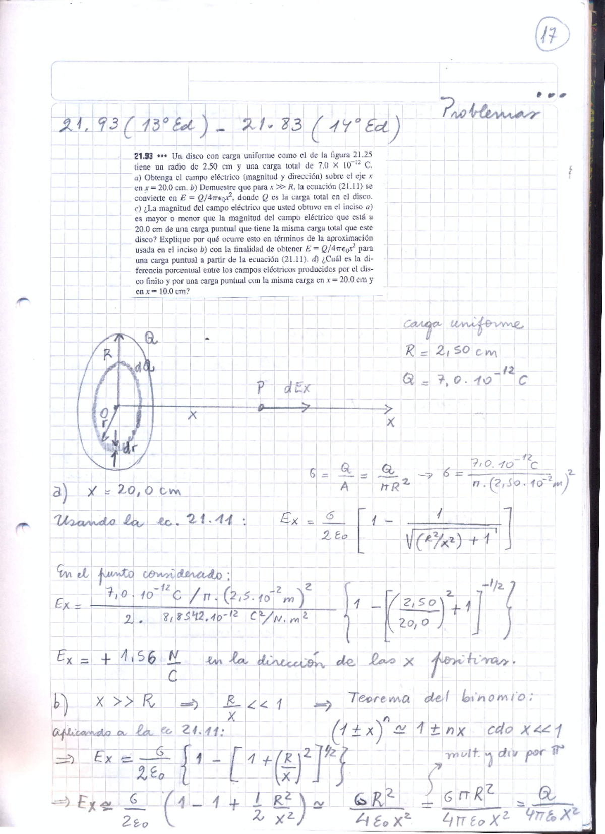 Problemas resueltos electrostática Física Universitaria Cap 21 - 17 ...
