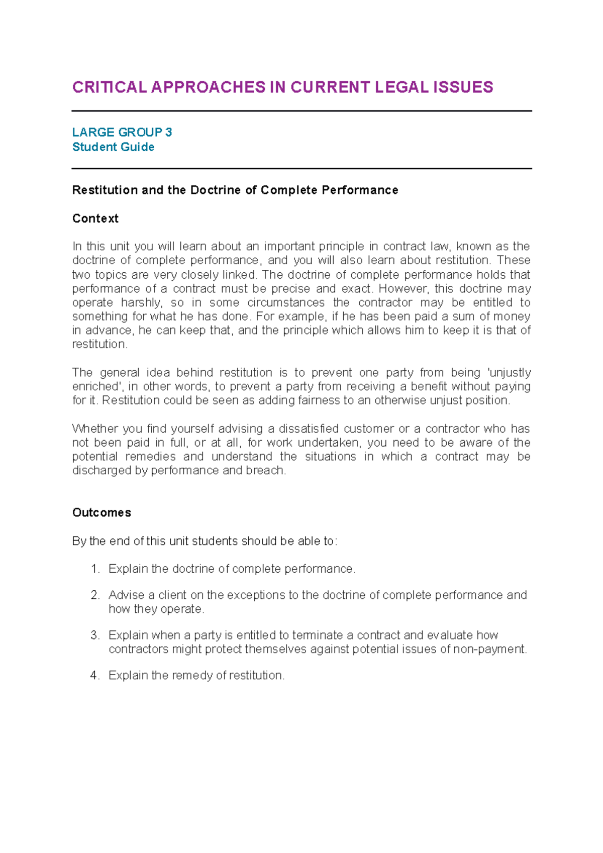 2324 crit lg03 ce01 student guide - CRITICAL APPROACHES IN CURRENT LEGAL ISSUES LARGE GROUP 3 ...