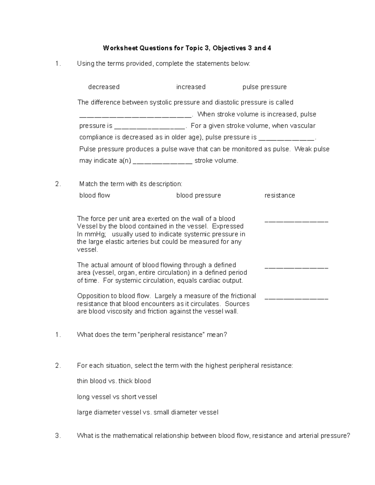 Worksheet for Topic 3 Obj 3-4 - Worksheet Questions for Topic 3 ...