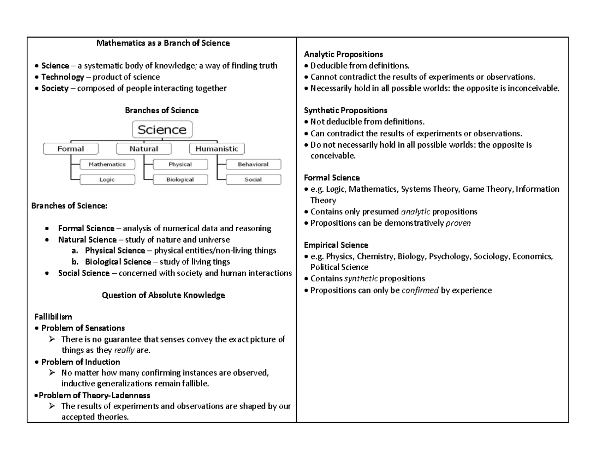 Lecture-Note-1 - Mathematics in the Modern World - Nature of ...