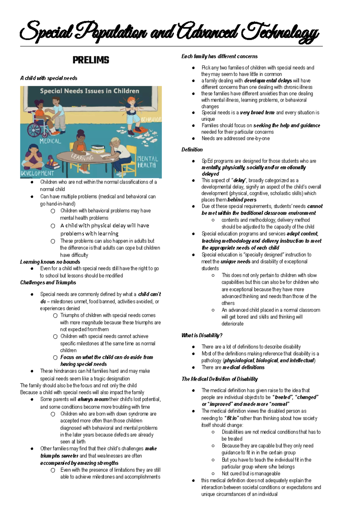 Special Population and Advanced Technology - Special Population and ...