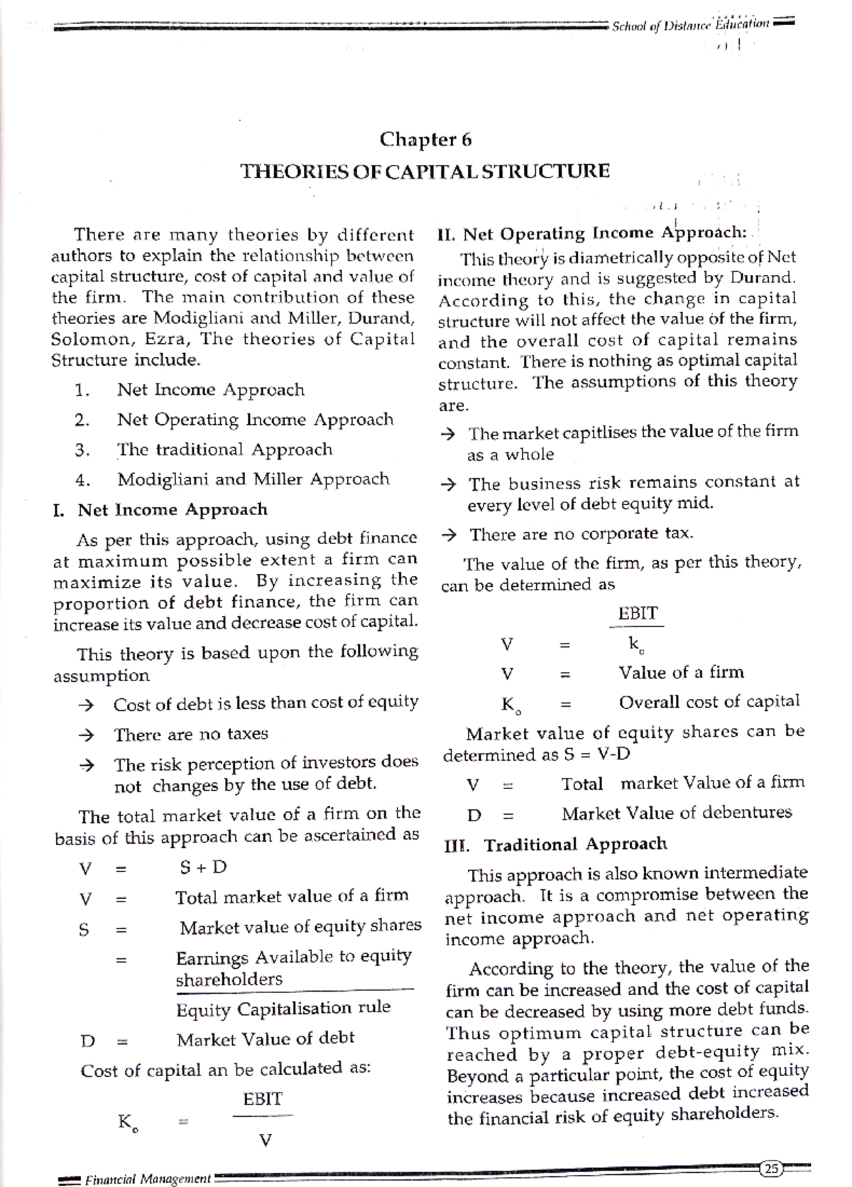Chapter-6 Theories of capital structure - School of Distance Education ...