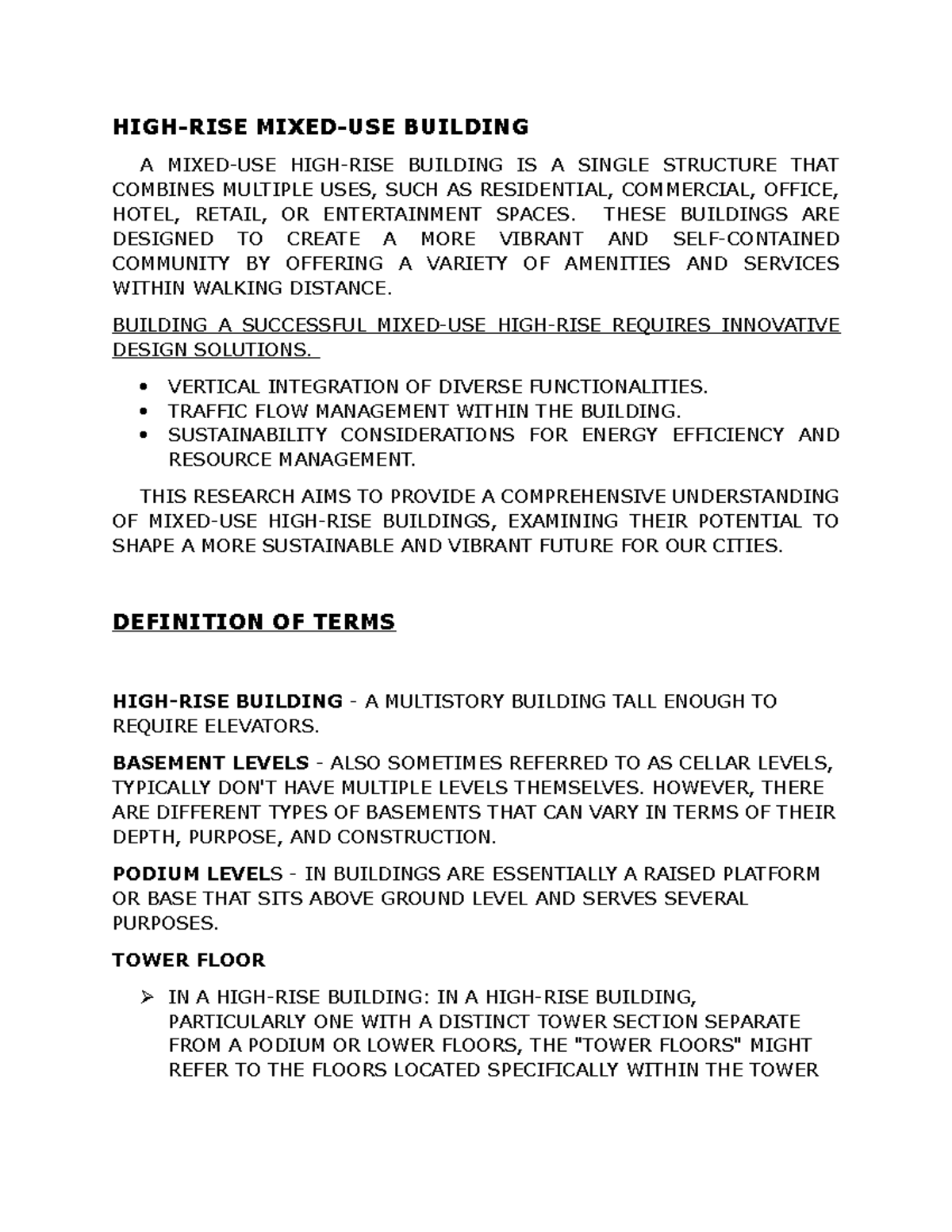 High-rise definitions - HIGH-RISE MIXED-USE BUILDING A MIXED-USE HIGH ...