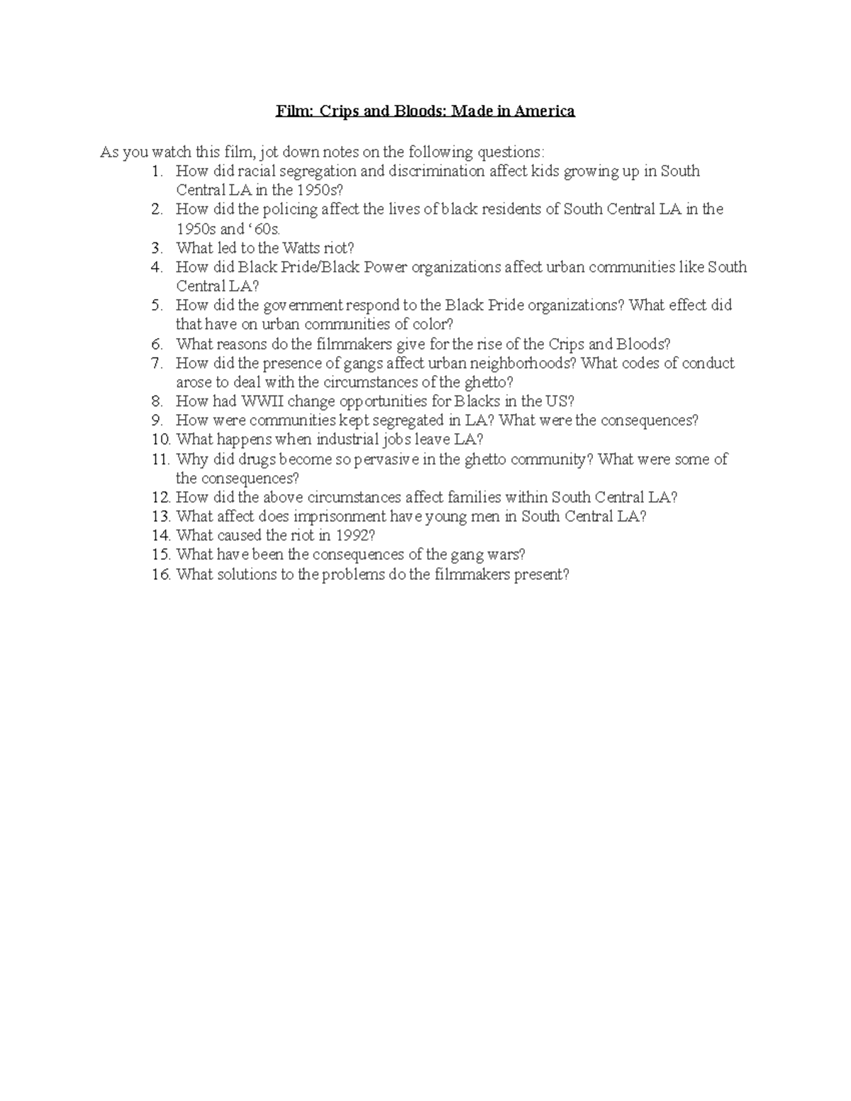 Crips and Bloods, Made in America - How did racial segregation and ...