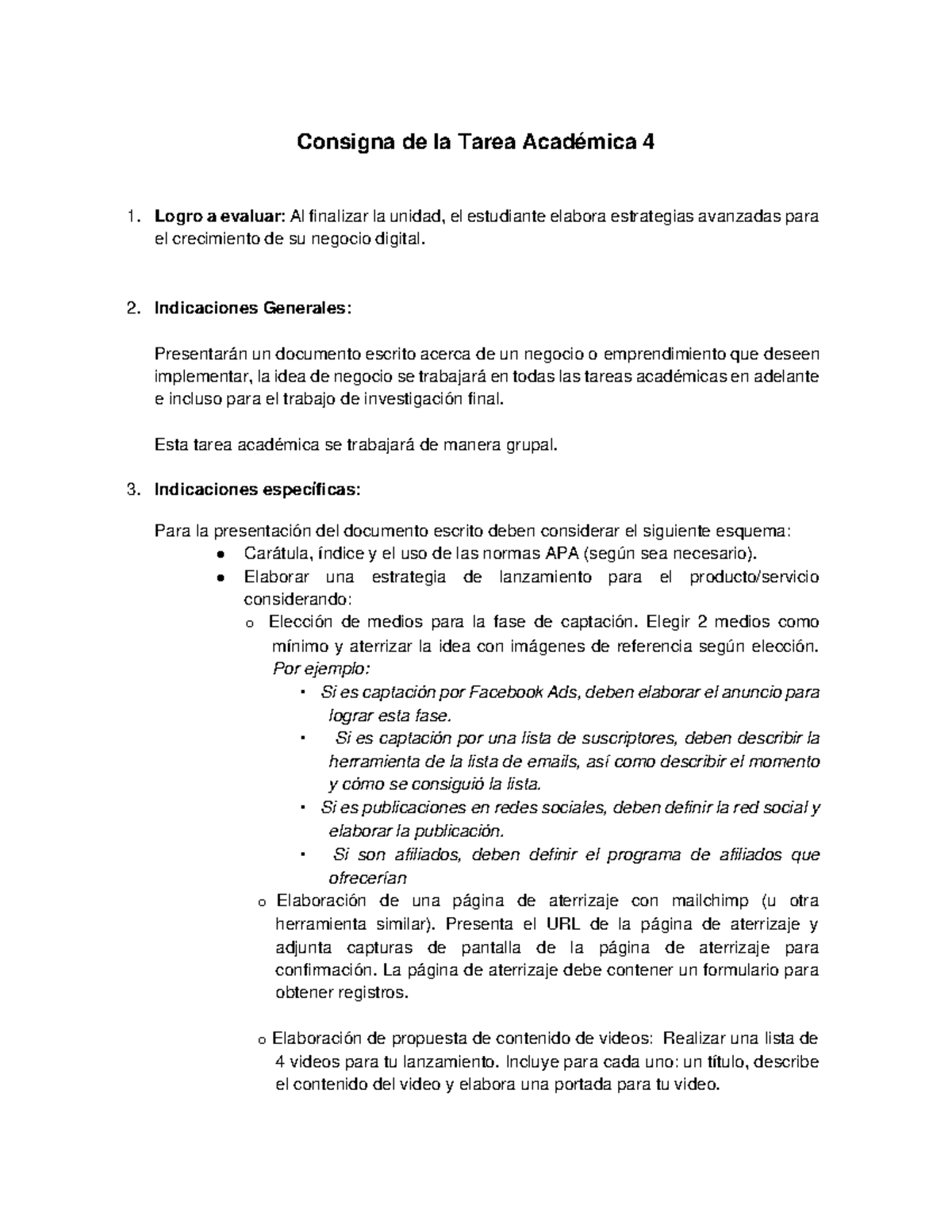 GC AN37 Consigna TA4 21C1M V2 - Consigna de la Tarea Académica 4 Logro a evaluar: Al finalizar ...