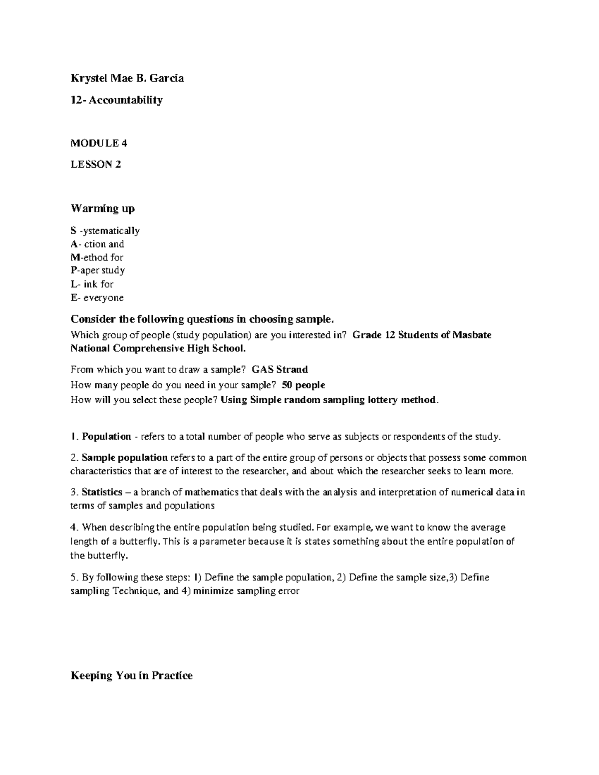 3is module 4 lesson 2 - Krystel Mae B. Garcia 12- Accountability MODULE ...