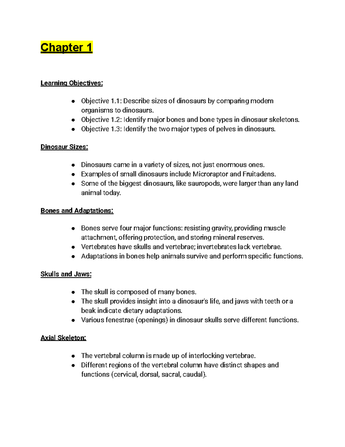 Paleo 200 Notes - Chapter 1 Learning Objectives: Objective 1: Describe ...
