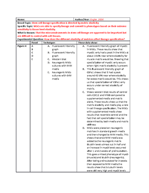 Developmental Bio Exam 1 notes - l Developmental Bio Lecture 1 Stages ...