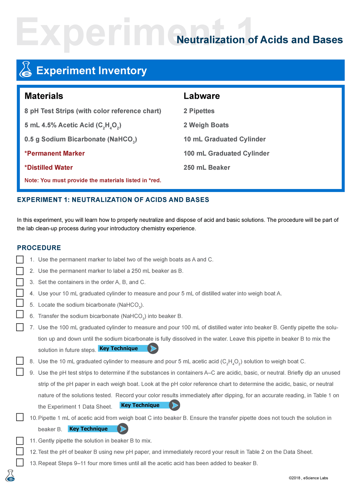 PS 2070 L01 Exp01 Neutralization - EXPERIMENT 1: NEUTRALIZATION OF ACIDS AND BASES In this - Studocu