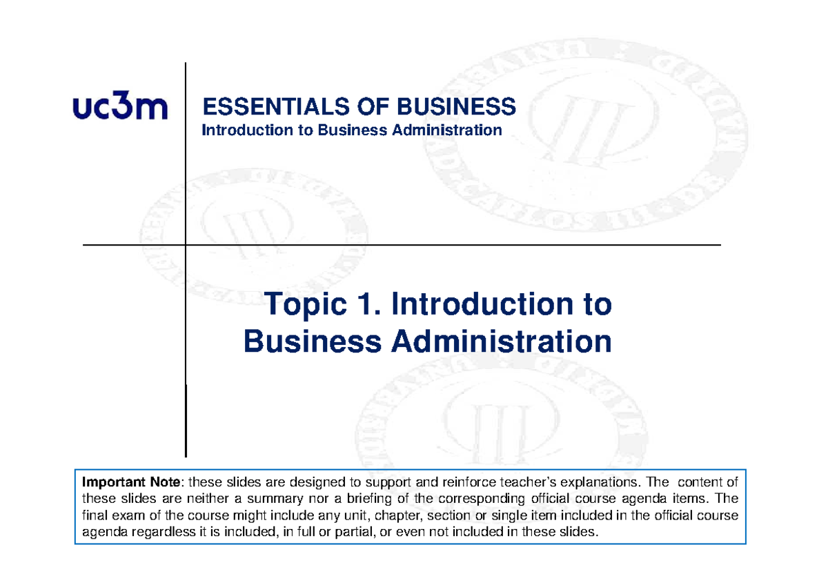 Topic 1- Introductionx - ####### ESSENTIALS OF BUSINESS Introduction to ...