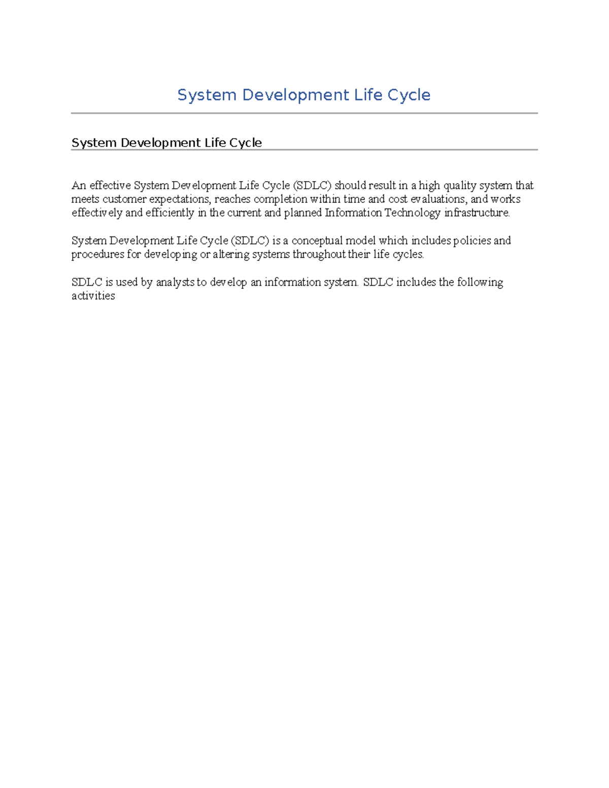 Assignment 1 N A System Development Life Cycle System Development assignment-1-n-a-system-development-life-cycle-system-development