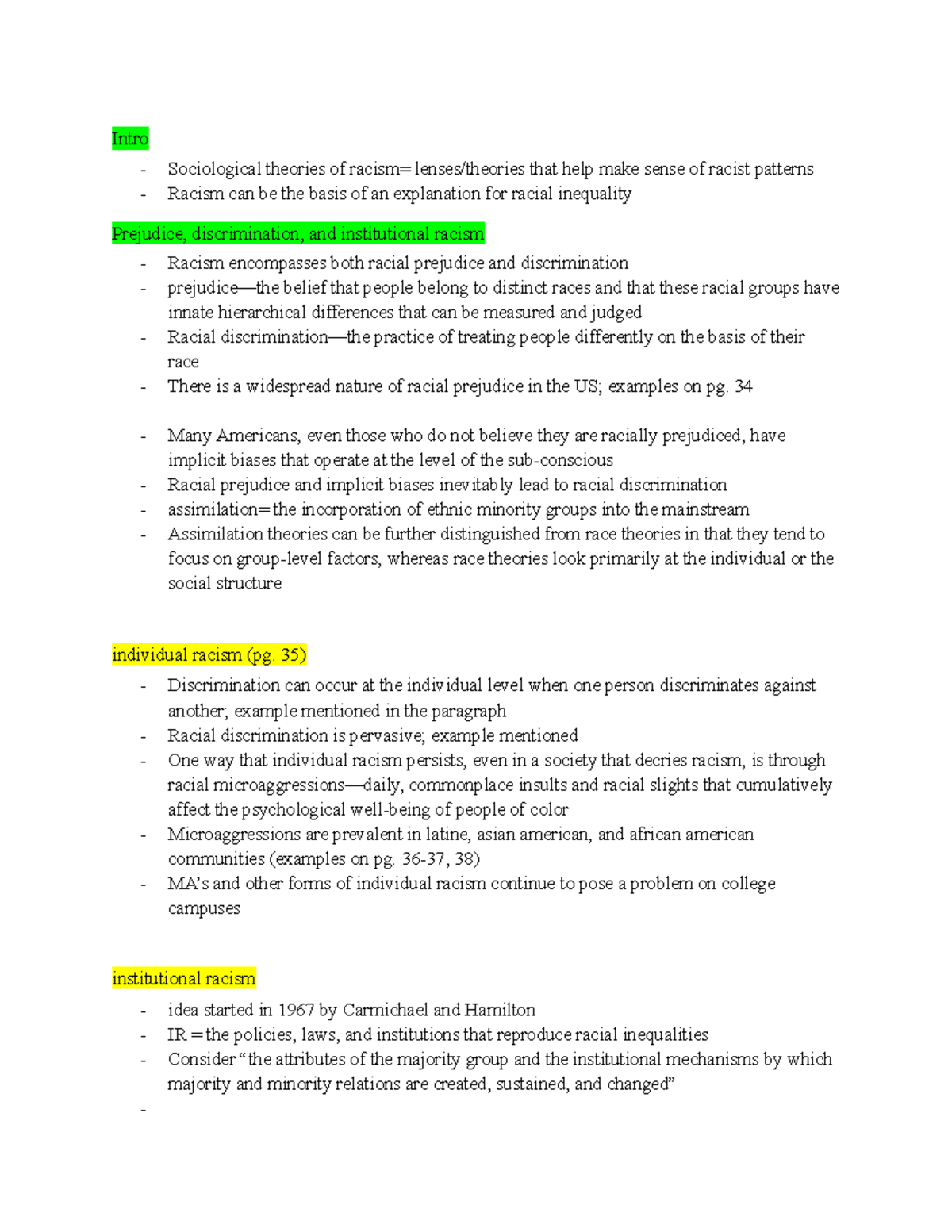 SOC 3480- Chapter 2 Textbook Notes Racial Ideologies and Sociological ...