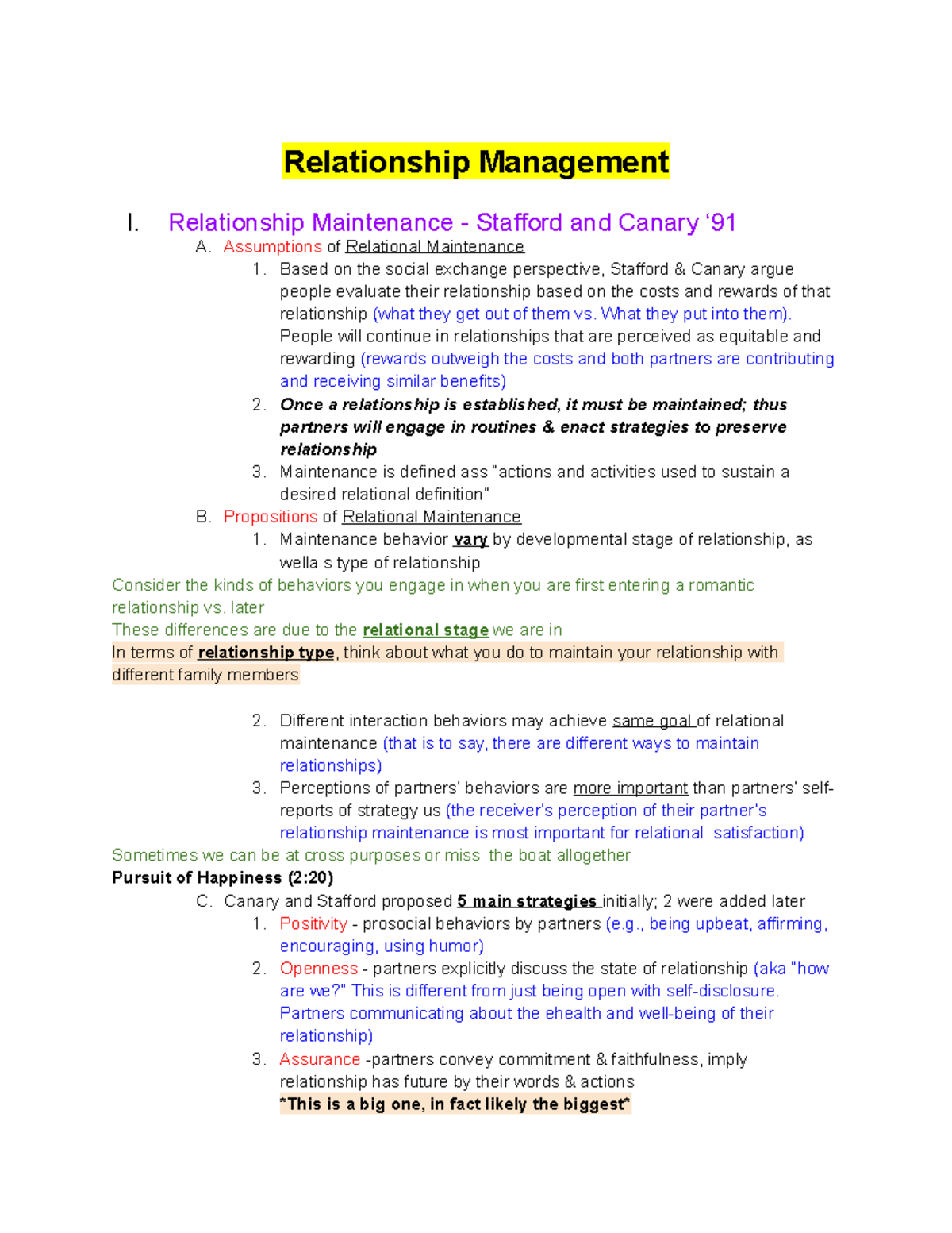 Relationship Management / Friendships - Relationship Management I ...