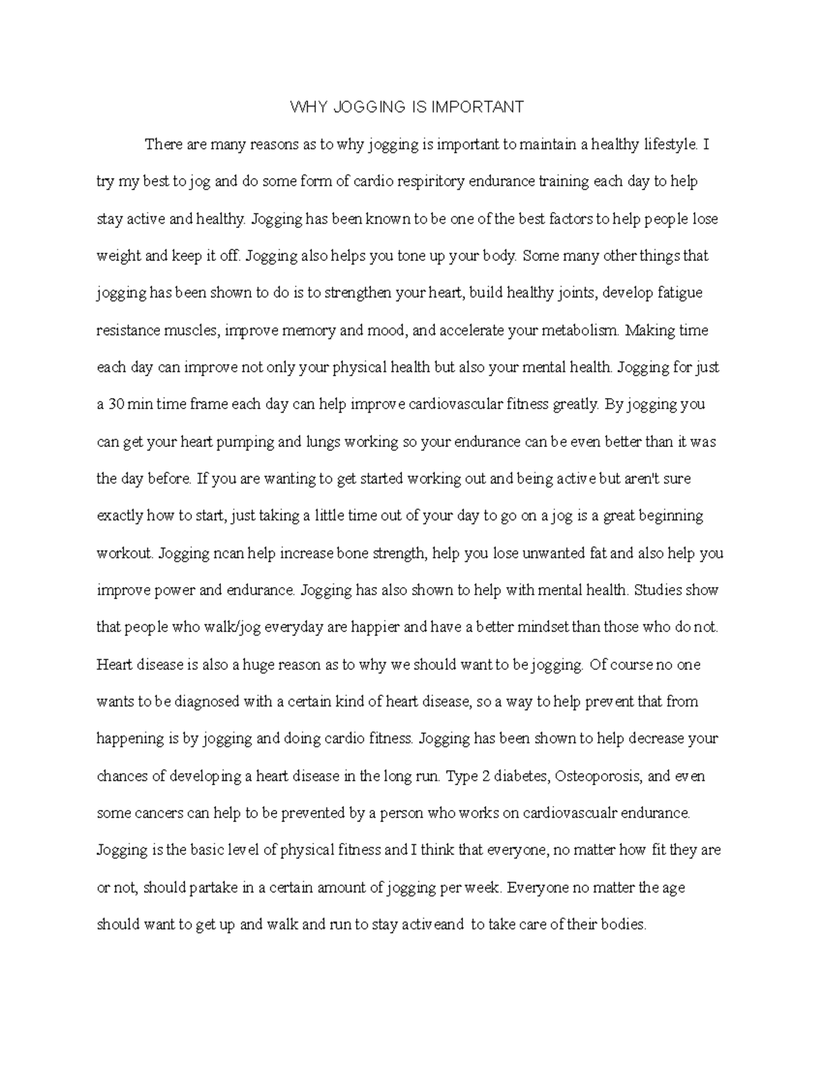 WHY Jogging IS Important - WHY JOGGING IS IMPORTANT There are many ...