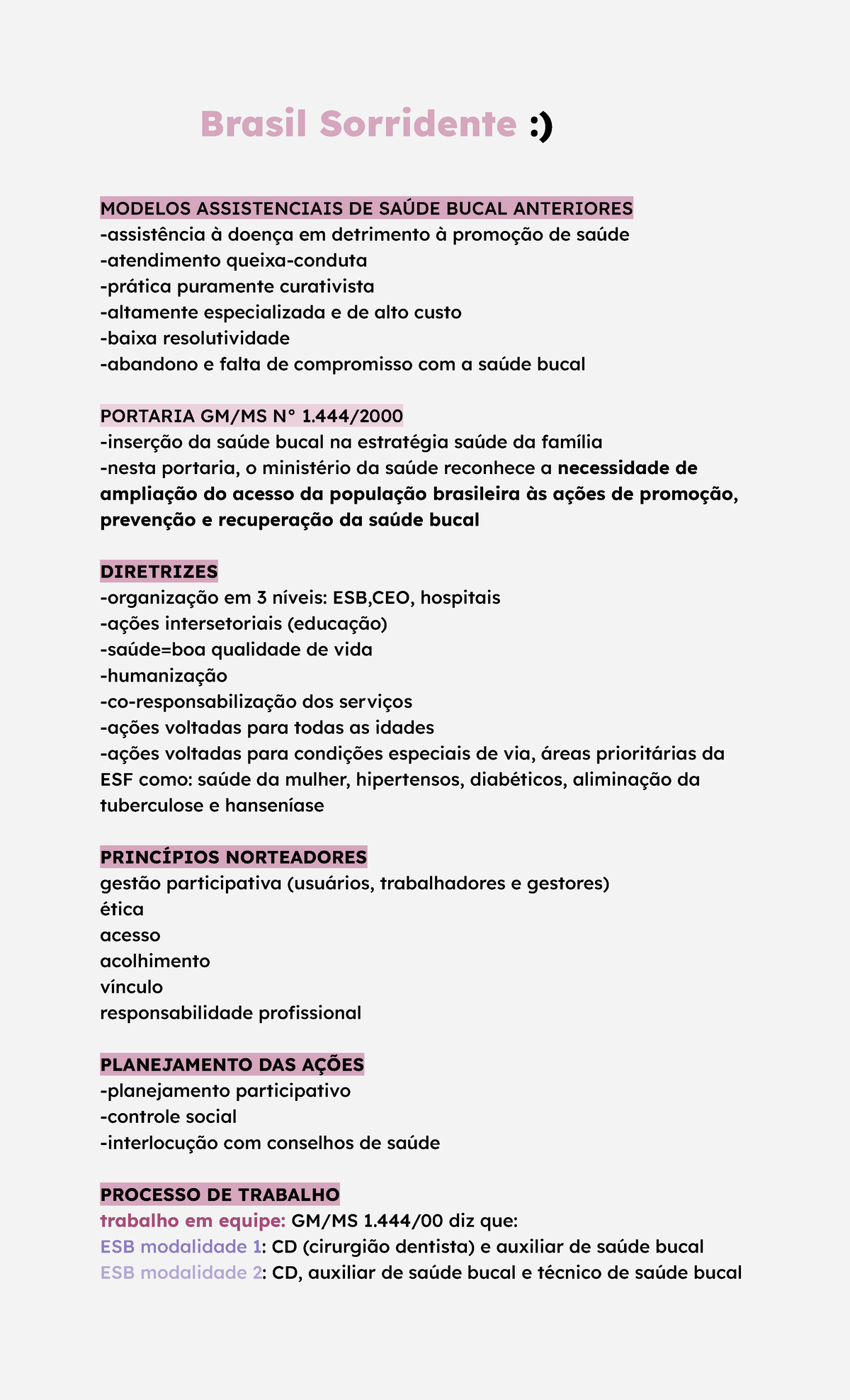 Pps2 - Resumo Brasil Sorridente - Brasil Sorridente :) MODELOS ...