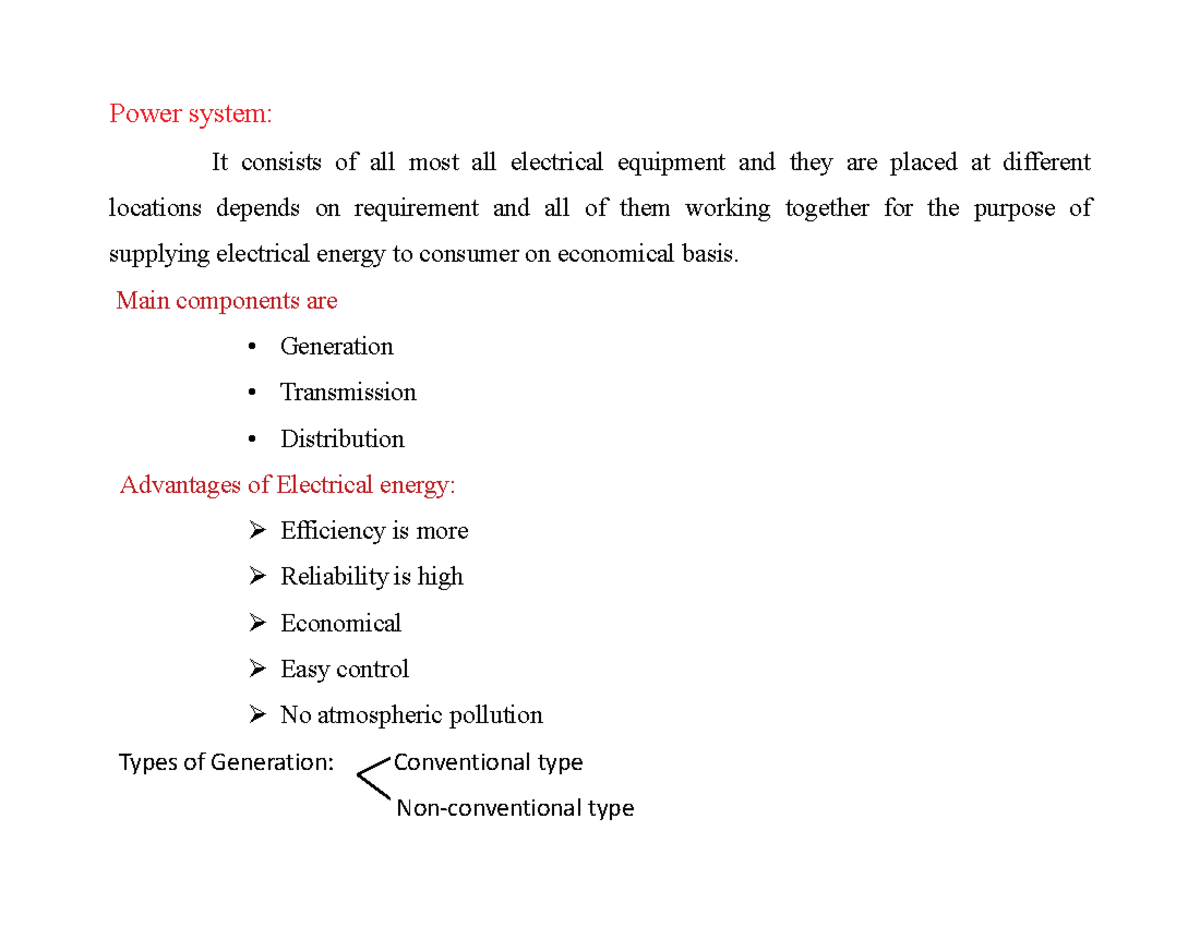 Power System - Power system: It consists of all most all electrical ...