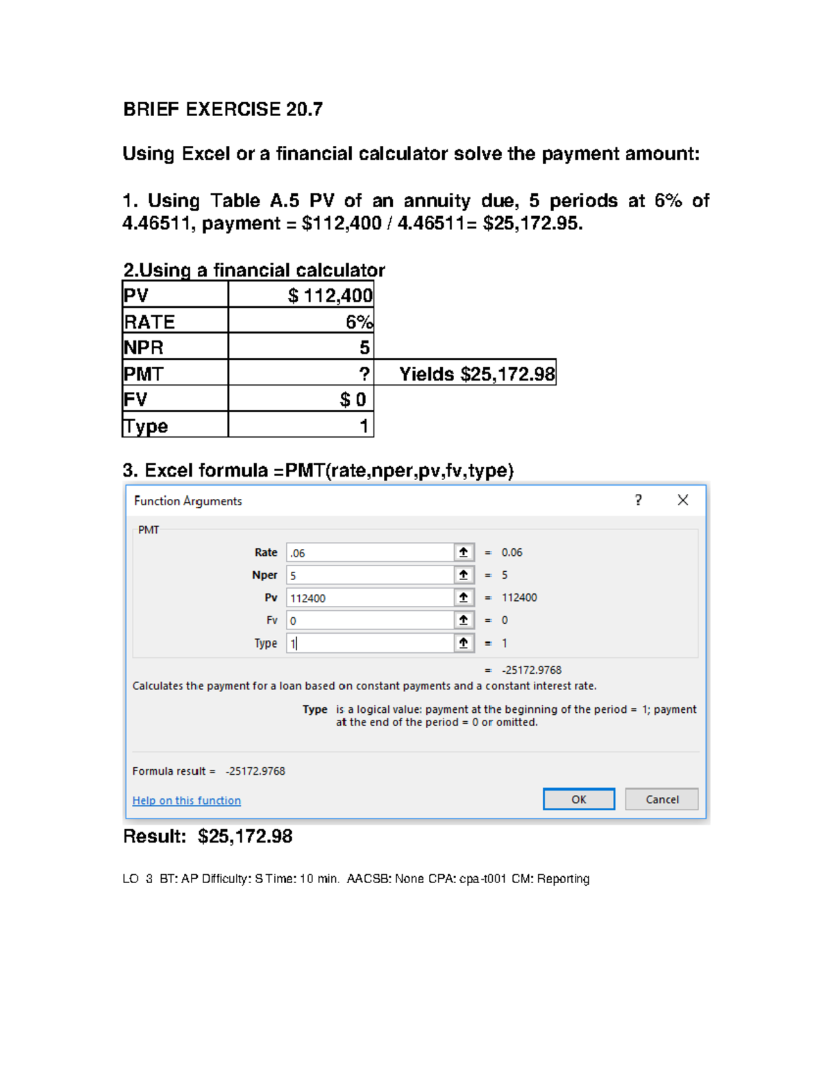 Chapter 20 Homework Solutions - 13th Edition - BRIEF EXERCISE 20. Using ...