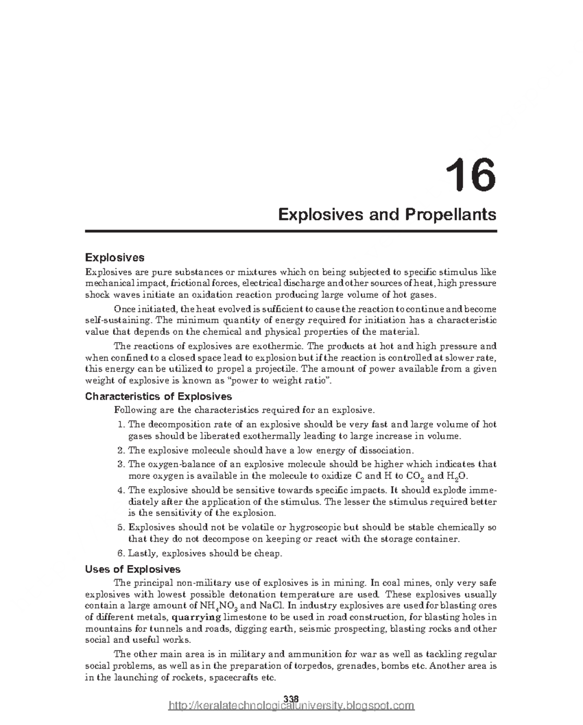 Engineering Chemistry 16- Explosives and propellants - ####### 338 16 ...