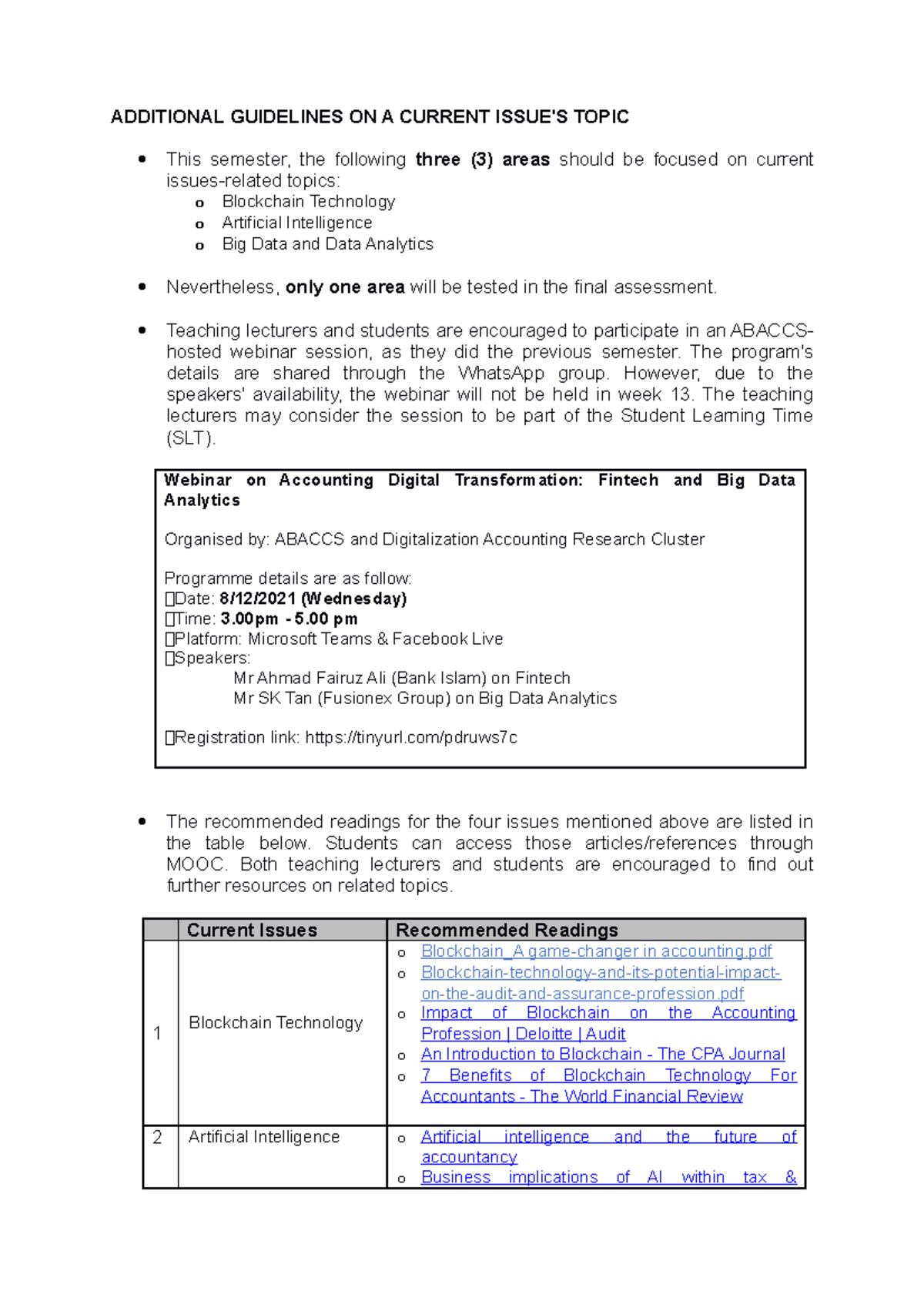 AIS655- Current Issue - ADDITIONAL GUIDELINES ON A CURRENT ISSUE'S ...