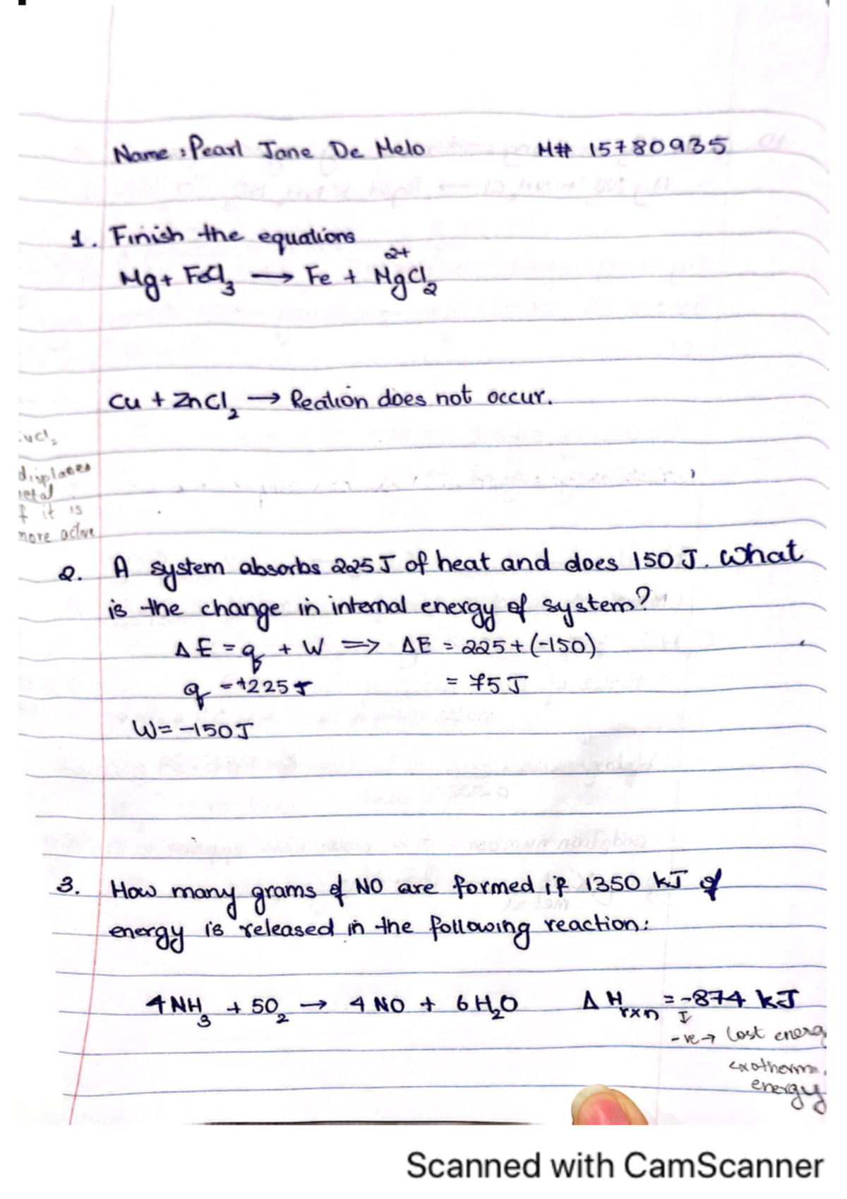 Recitation 7 - CHEM1040 - Studocu